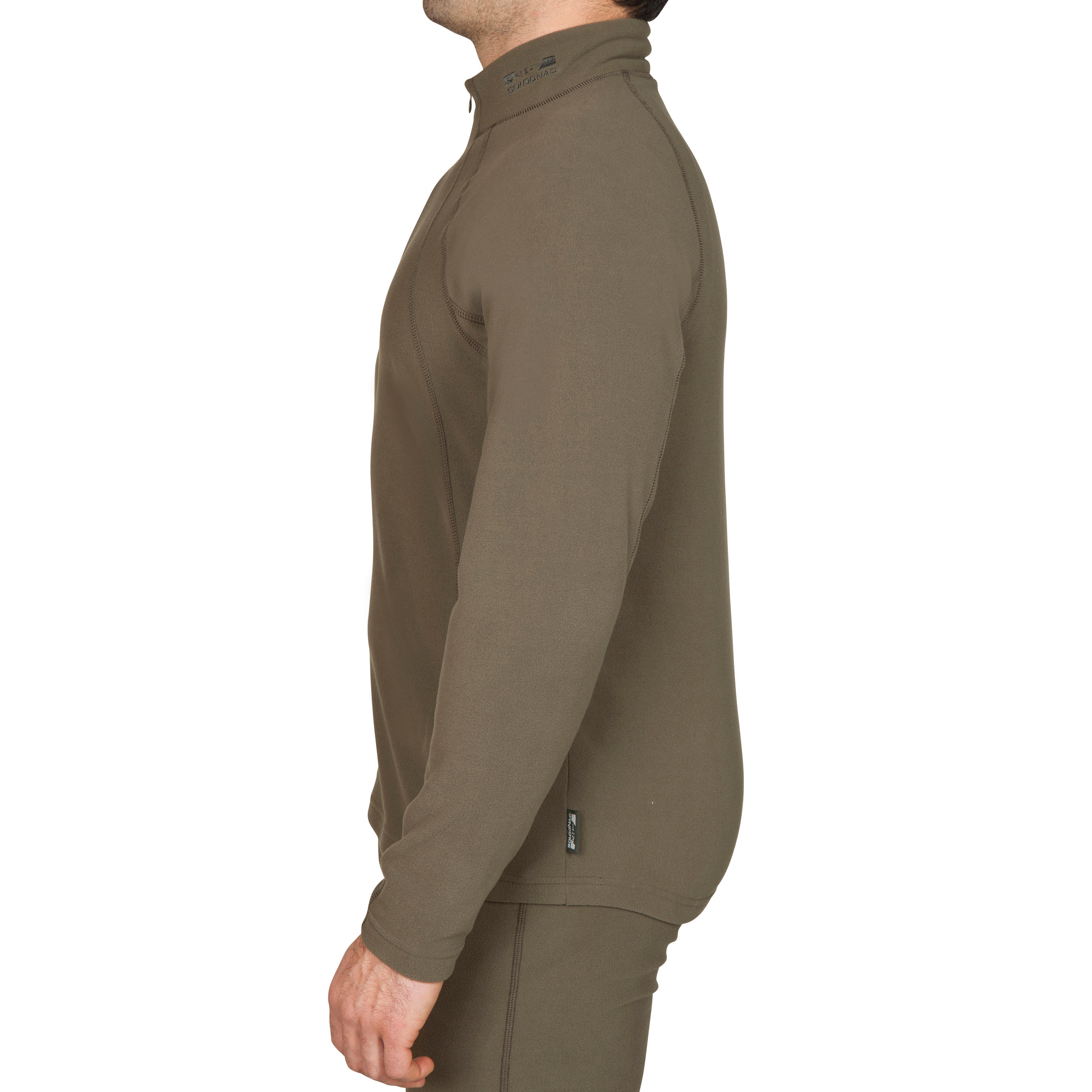 Base Layer Fleece Jacket - 100 Green - Olive green - Solognac - Decathlon