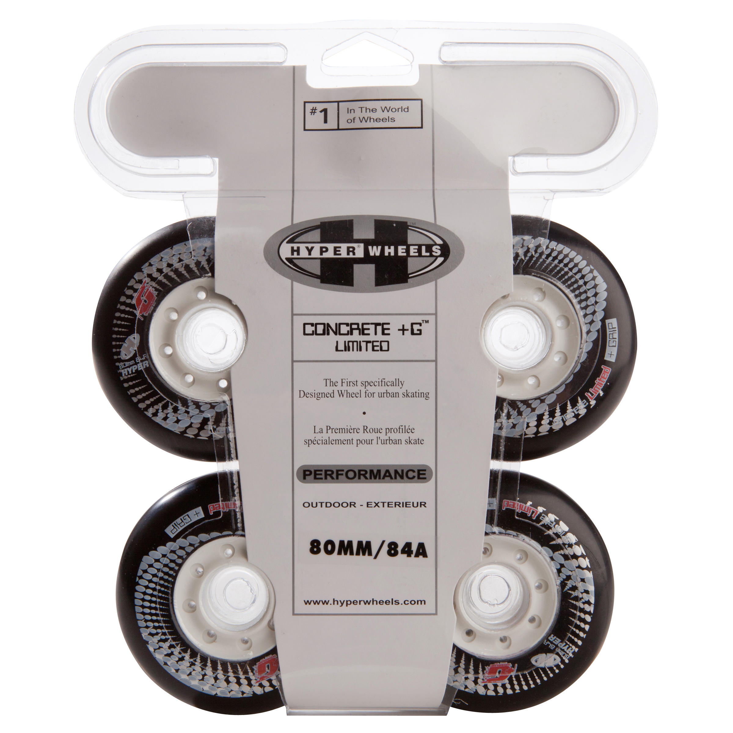 4 CONCRETE 80mm 84A freeride inline skating wheels - black or white ...