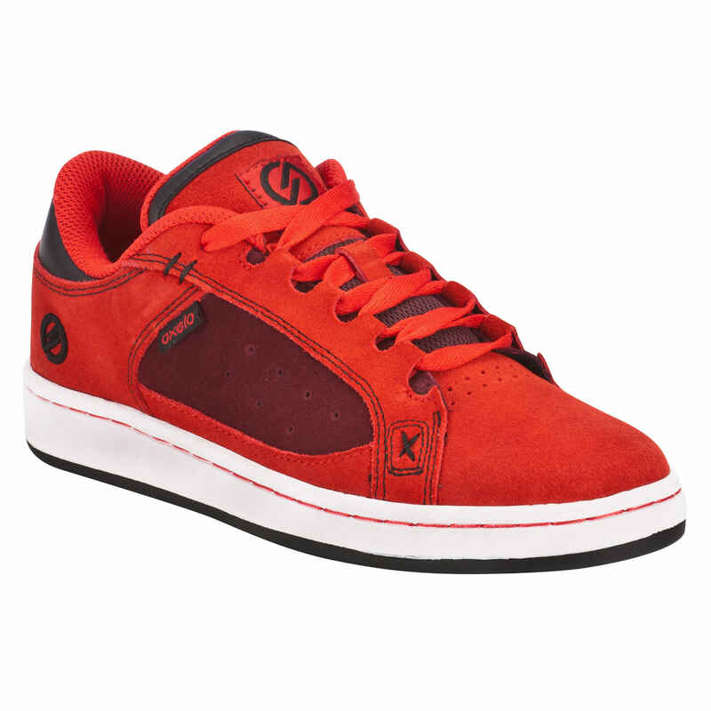 CRUSH LOW junior low-rise skateboard shoes - red - Decathlon
