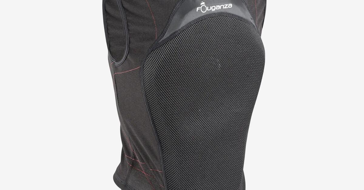 FOUGANZA ADULT AND CHILDREN'S FLEXIBLE HORSE RIDING BACK PROTECTOR - BLACK