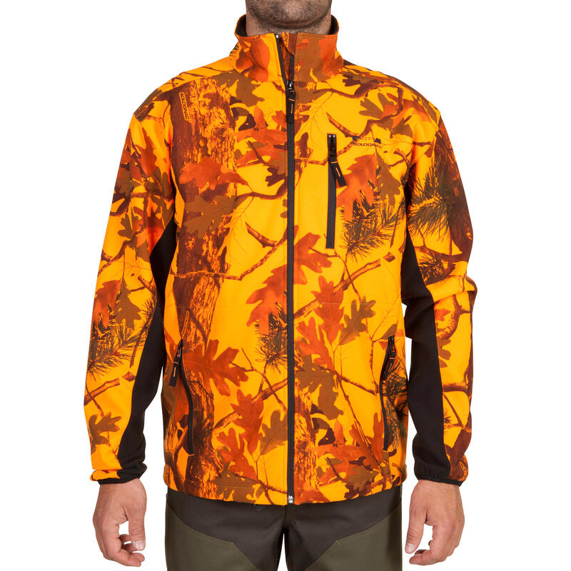 Jagd-Softshelljacke Sibir 500 Camouflage orange SOLOGNAC - DECATHLON