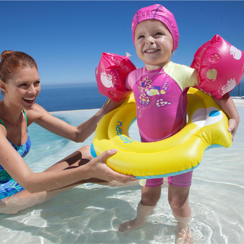 Inflatable FISH-shaped swim ring for kids, 3-6 years pink blue NABAIJI ...