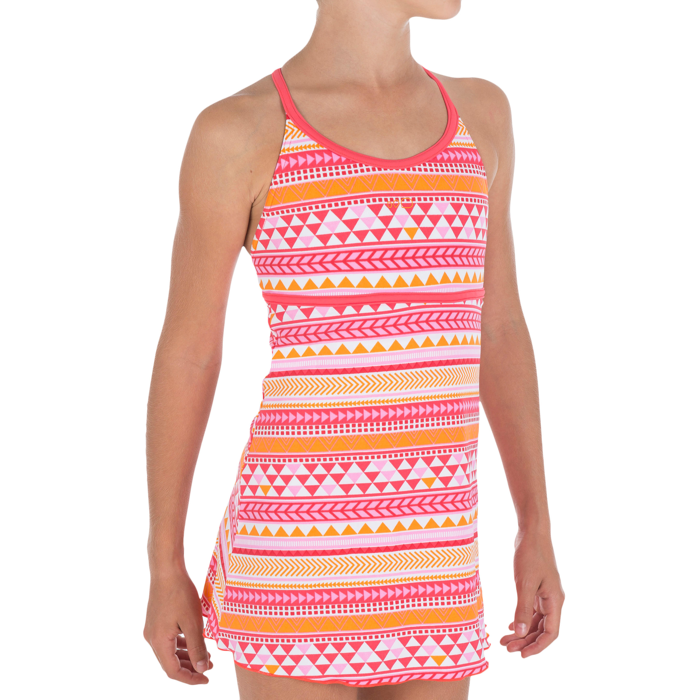 Riana Dress Girls’ One-Piece Swimsuit - Allknit Orange - Decathlon