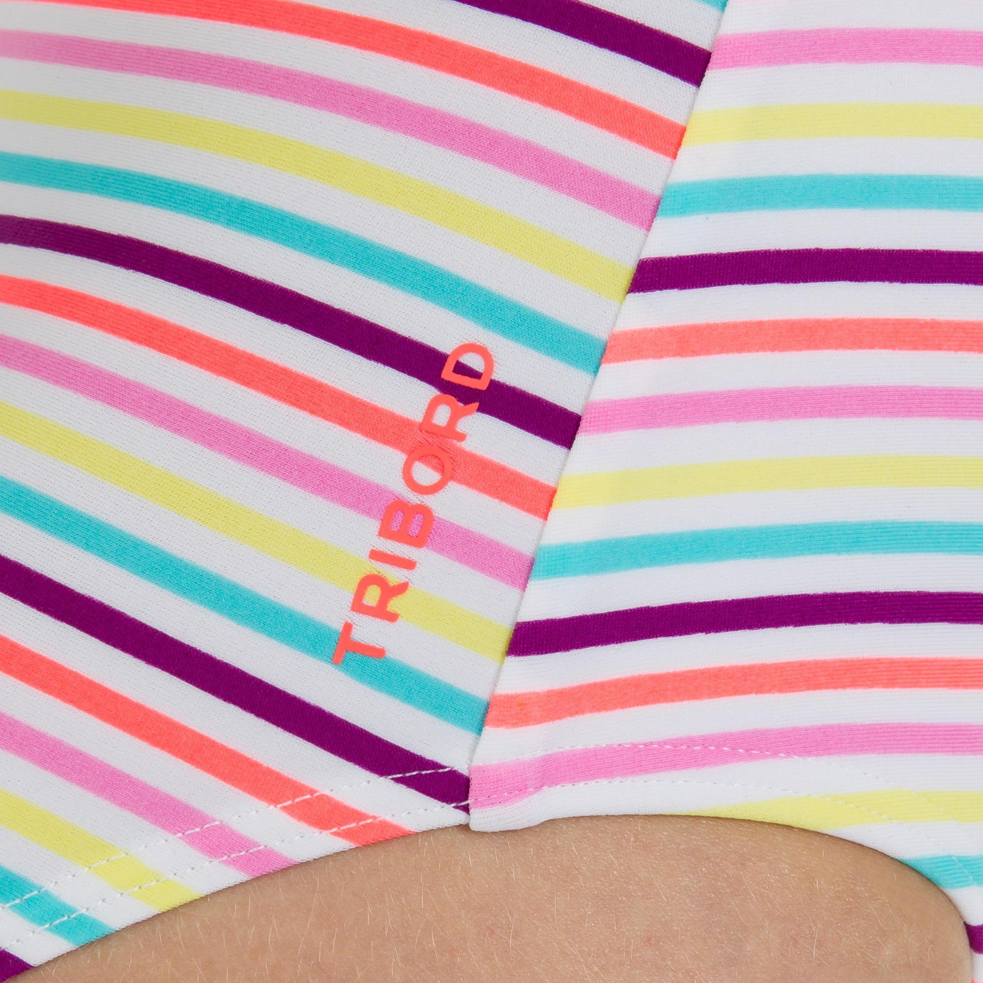 Berlingo Lg Girls One Piece Cross Back Swimsuit Multicoloured Tribord Decathlon