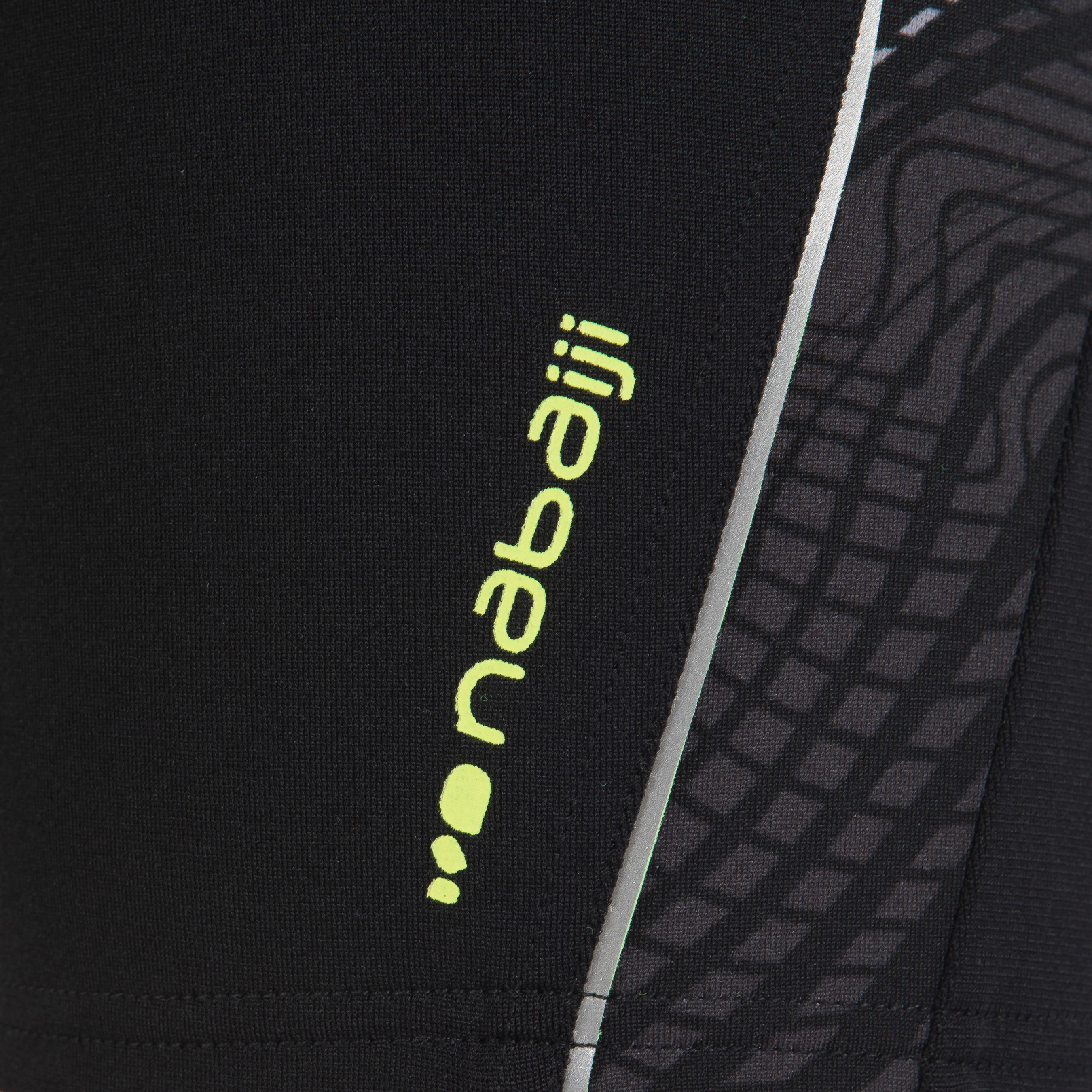 MEN'S LONG SWIMMING BOXERS - BLACK / YELLOW - Decathlon