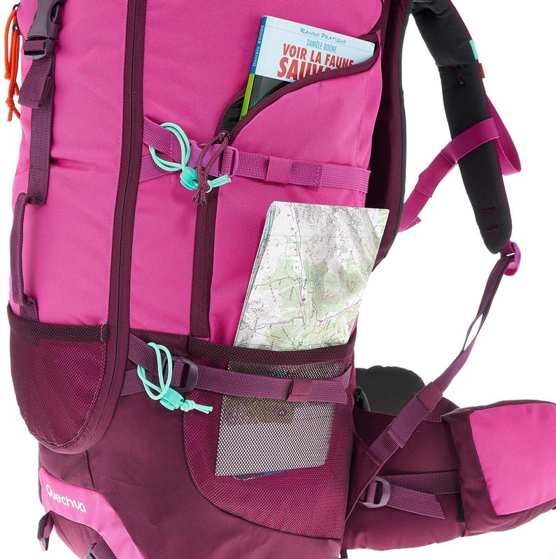 Trekking Backpack Forclaz 50 litres - mauve - Decathlon