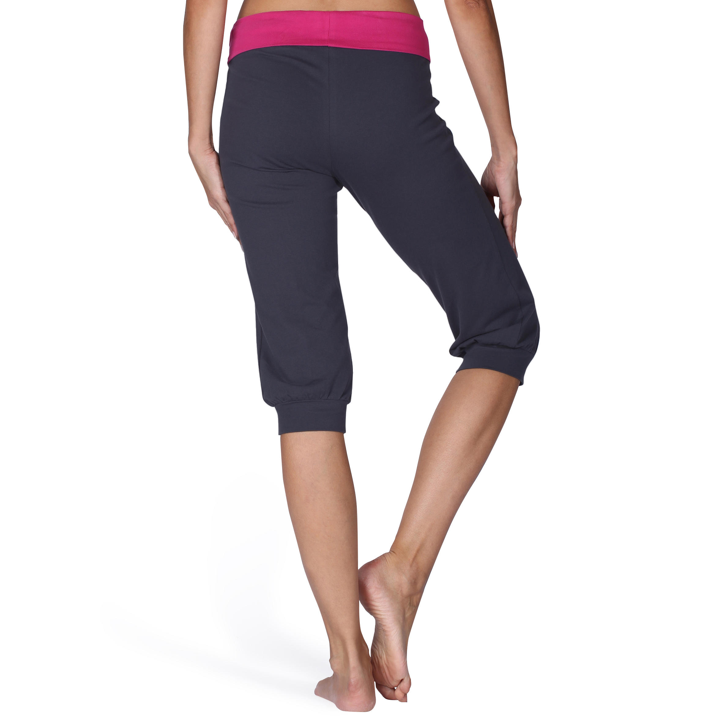 Women's Organic Cotton Yoga Cropped Bottoms - Dark Grey