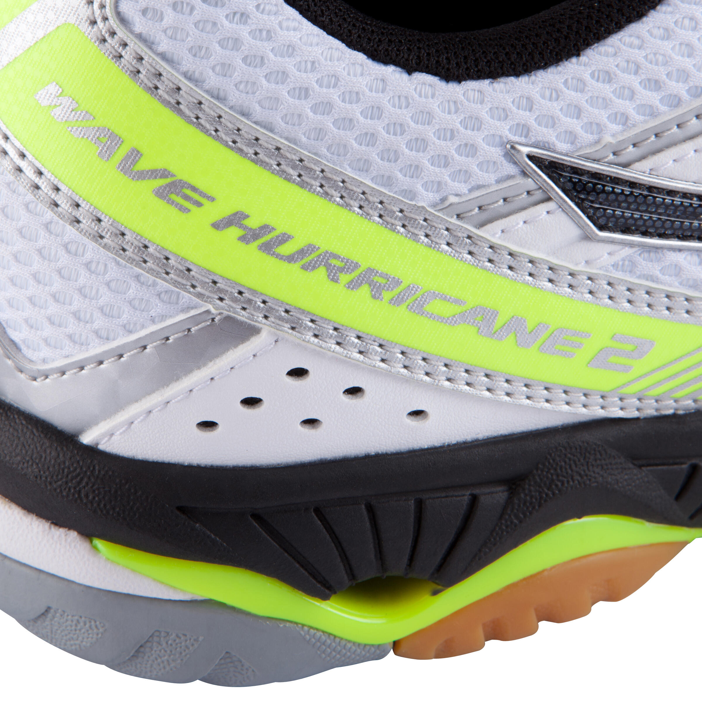 Wave Hurricane 2 Adult Volleyball Shoes - White Yellow MIZUNO | Decathlon