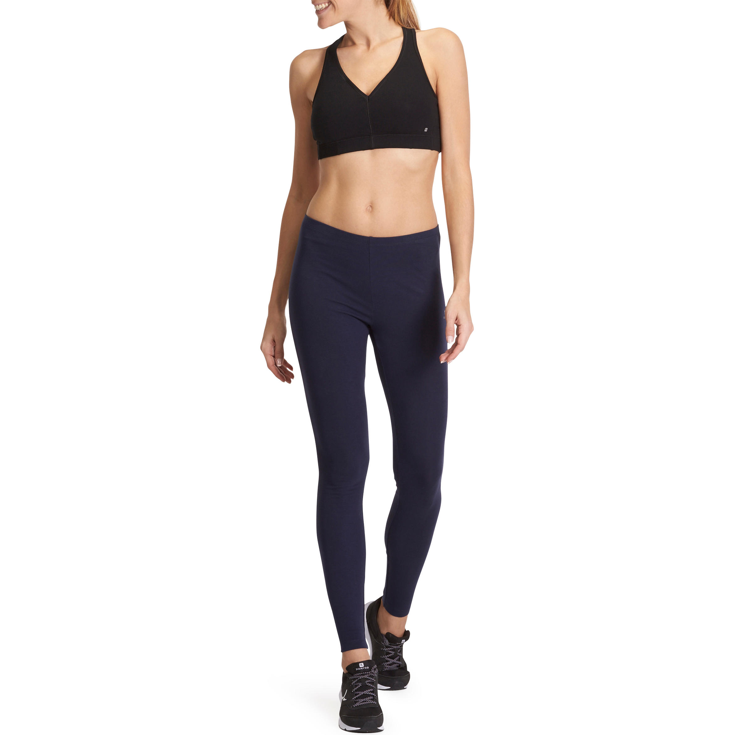 Legging Salto 100 slim Gym Stretching femme bleu marine NYAMBA | Decathlon