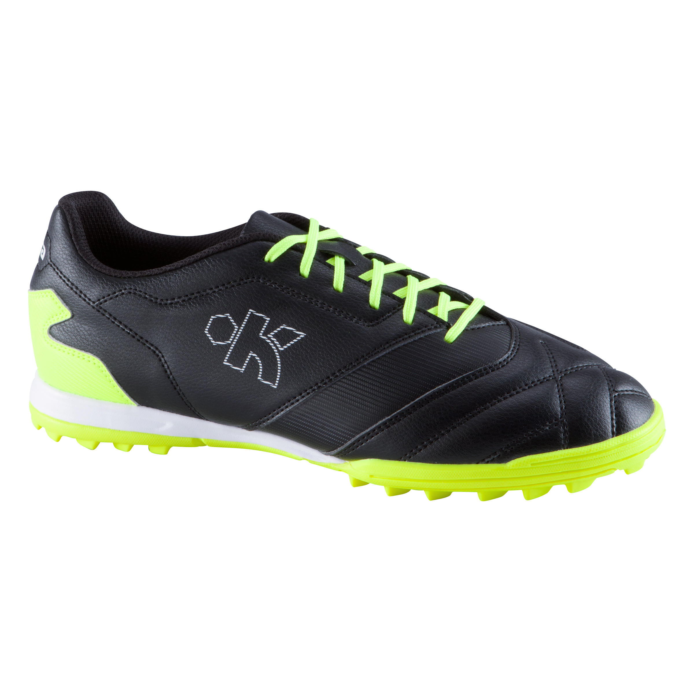 Density 300 HG Adult Hard Ground Football Boots - Black/Yellow - Decathlon