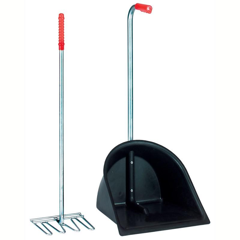 Horse Riding Manure Shovel And Rake - Black Brosserie oster - Decathlon