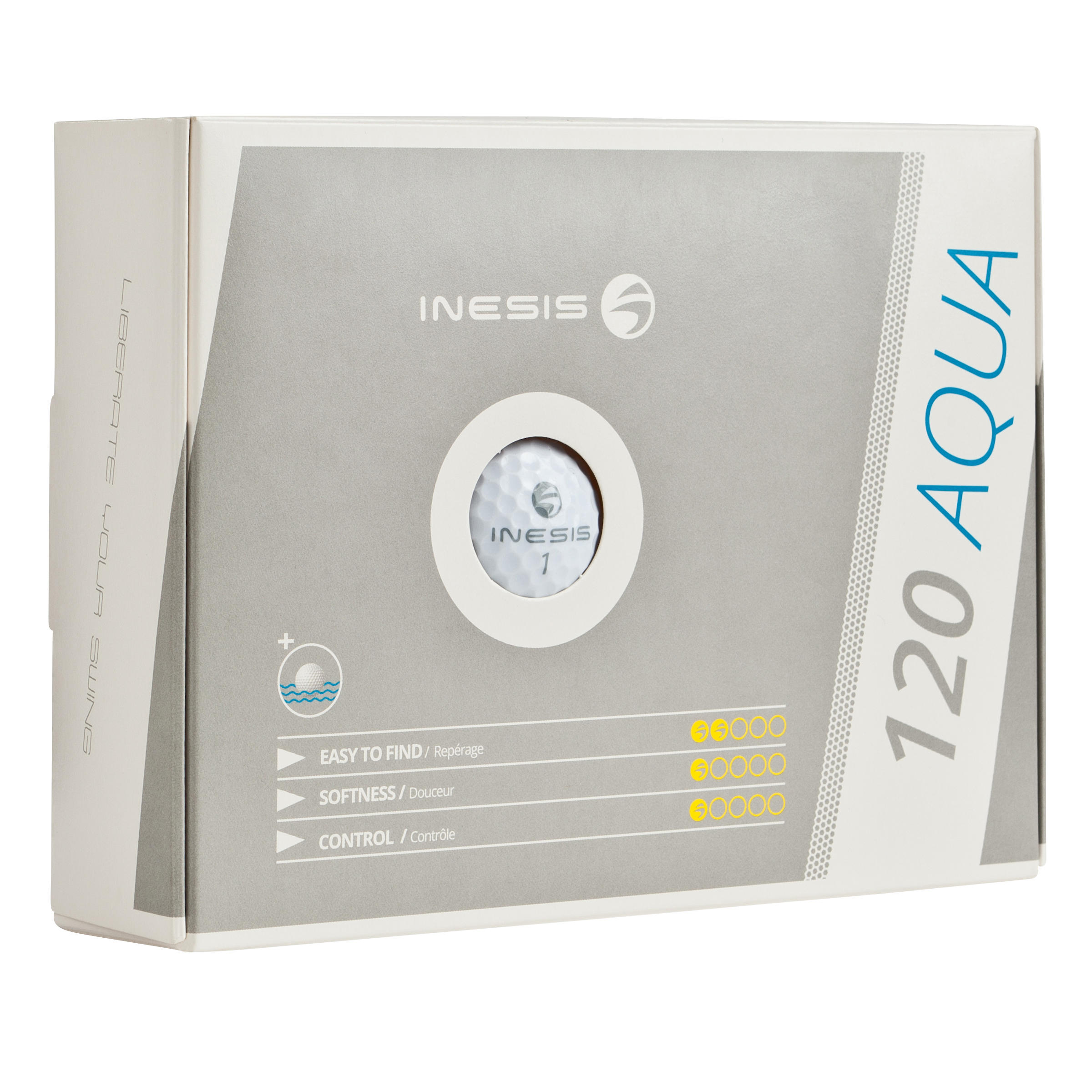 Inesis 120 Aqua Golf Balls White (sold in pack of 12) - Decathlon