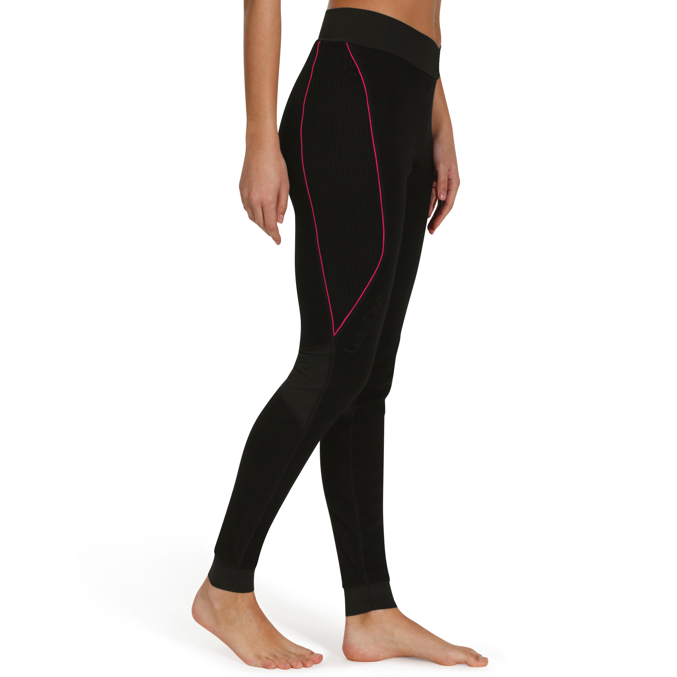 XWARM WOMEN'S WOOL BASE LAYER TROUSERS - BLACK/PINK - Decathlon