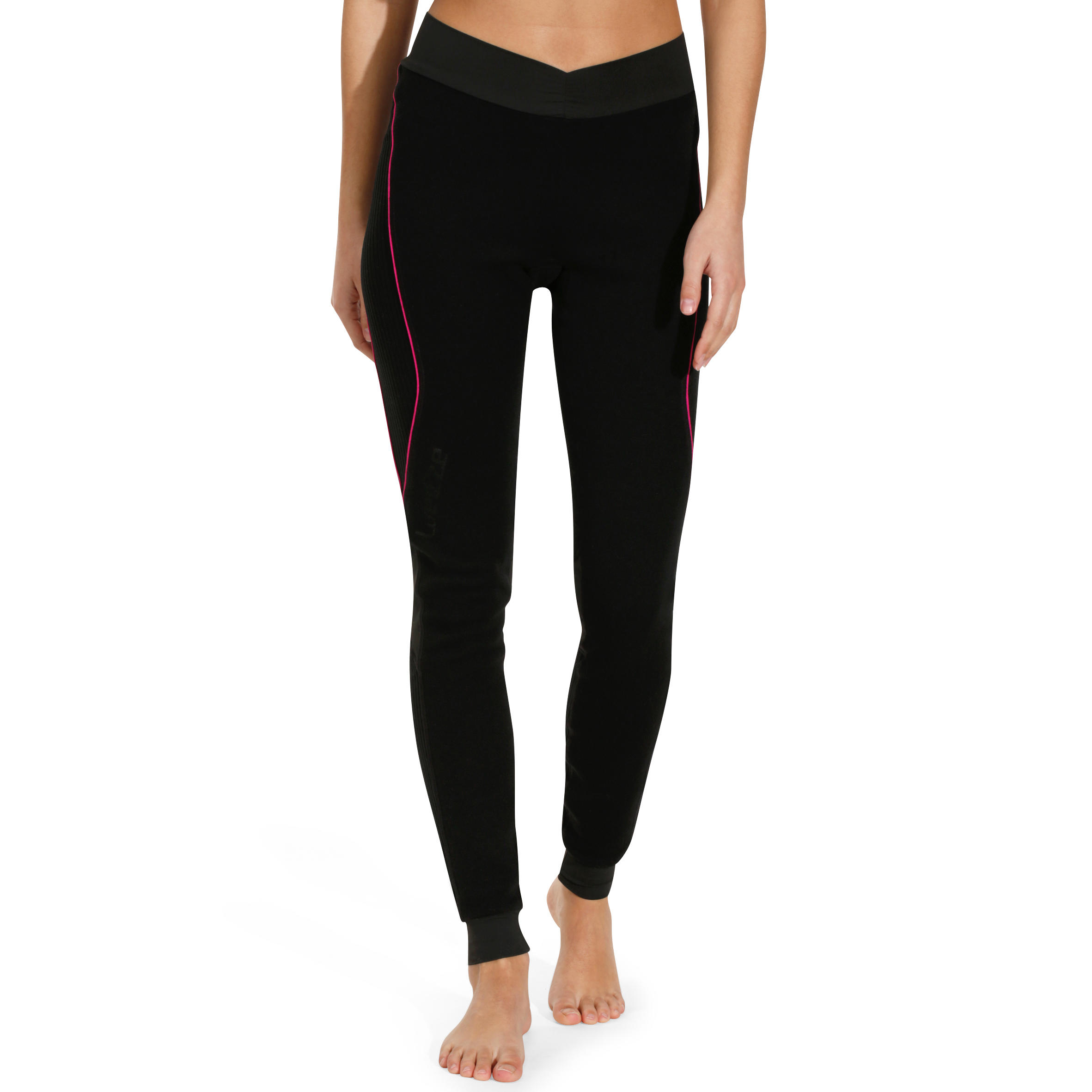 XWARM WOMEN'S WOOL BASE LAYER TROUSERS - BLACK/PINK - Decathlon
