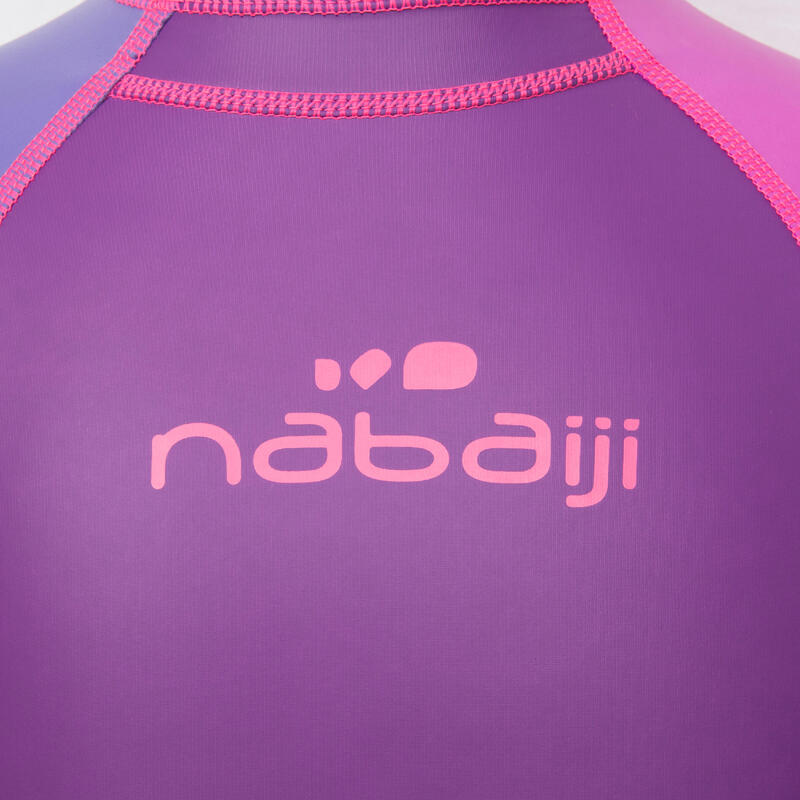 Kloupi Girls Legsuit Swimsuit Purple Pink Nabaiji Decathlon