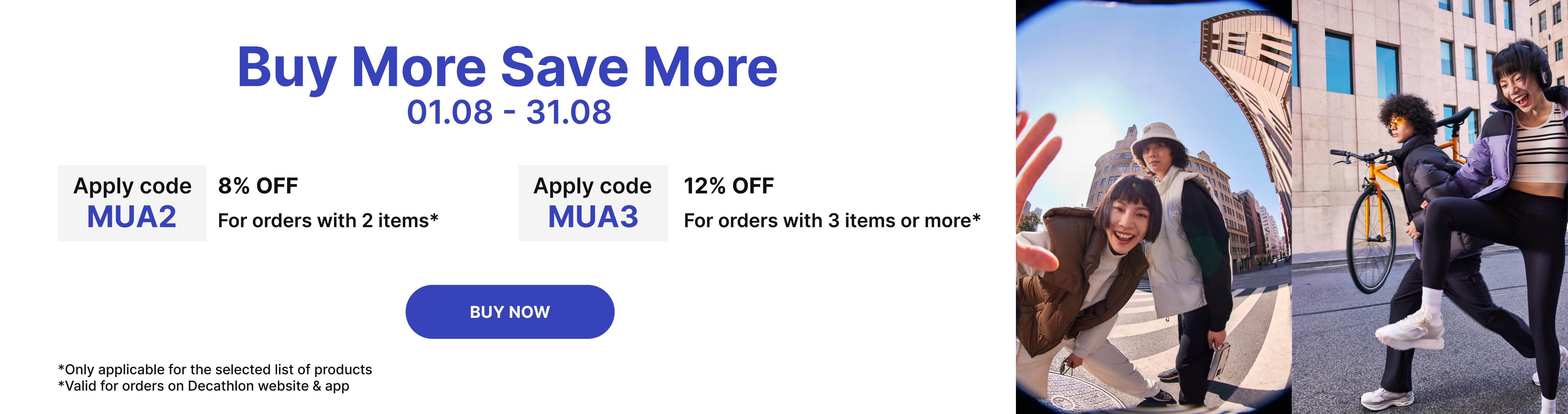 buy more save more for Decathlon sports products