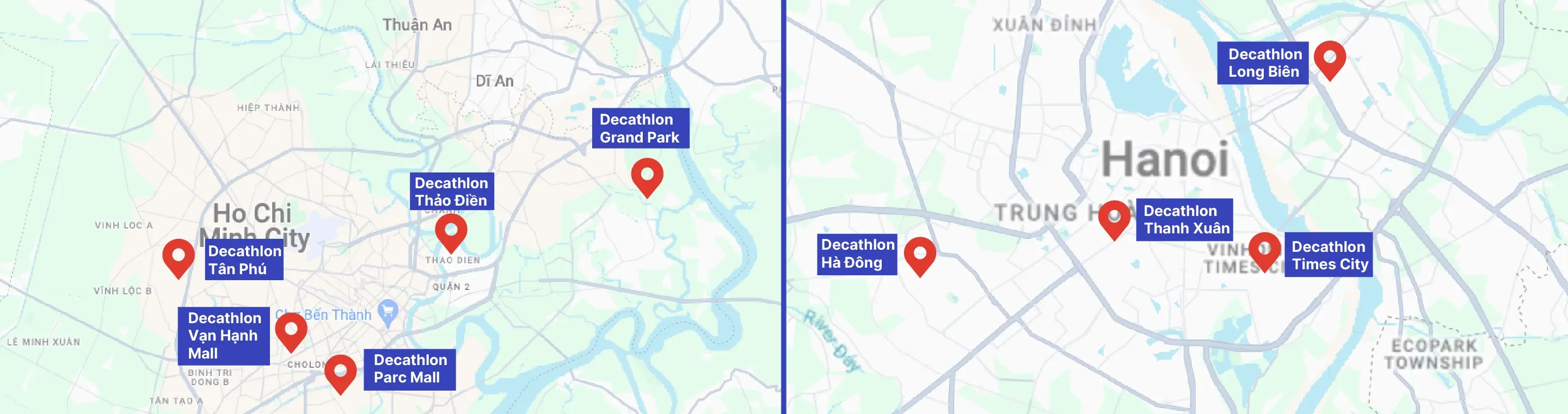 Decathlon Vietnam map