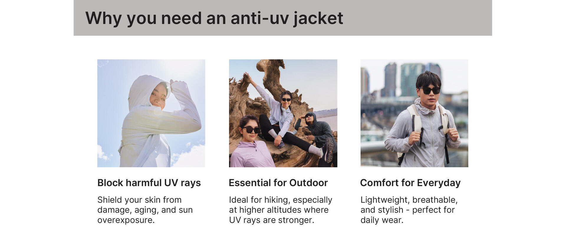Women’s Hiking UV protection jacket - HELIUM 500
